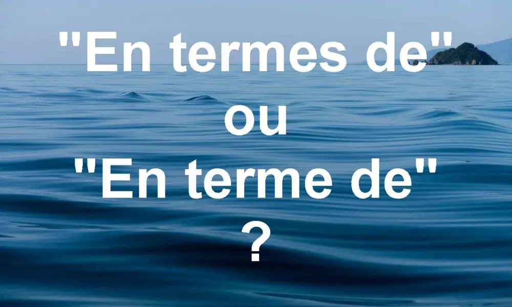 "En termes de" ou "en terme de" ? Une explication toute simple