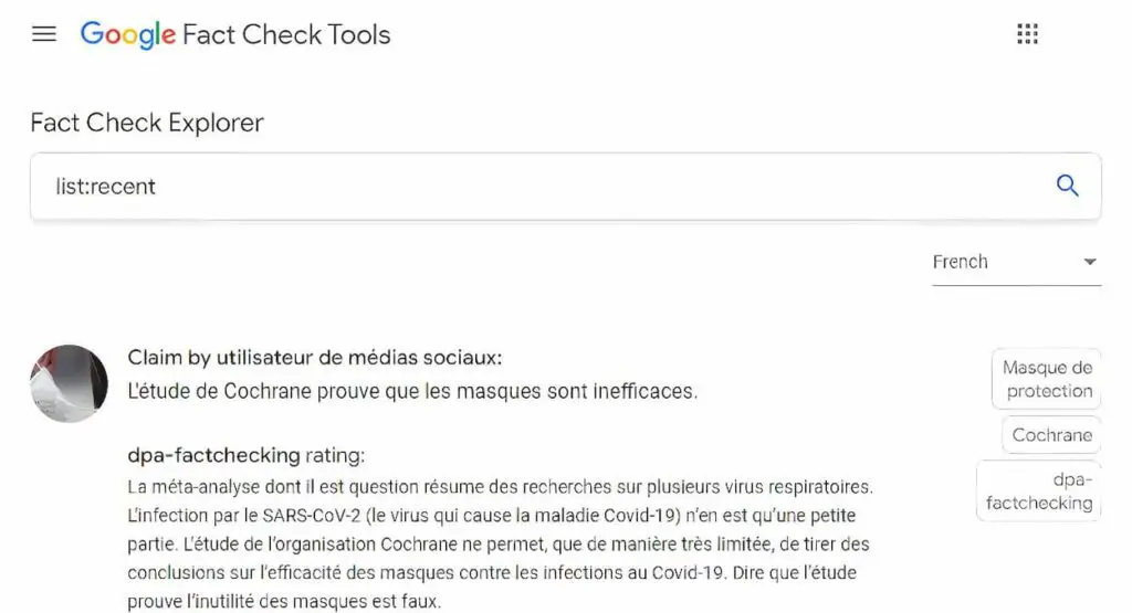 Comment vérifier une fake news ? Fact Check Explorer de Google